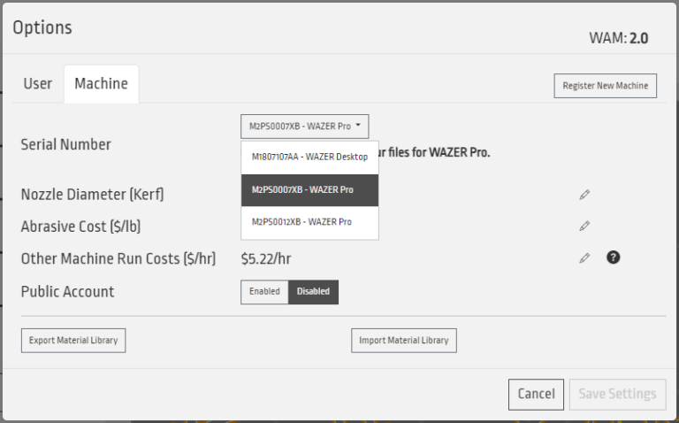 WAM V2.0 Software Update - WAZER