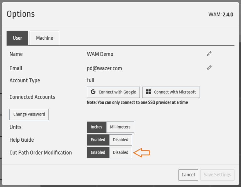 WAM V2.4 Software Update - WAZER